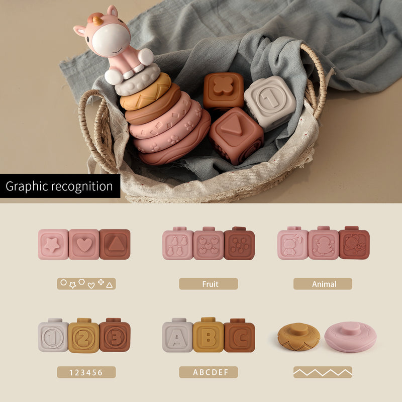 Nueplay Cube Jigsaw Puzzles, Matching Stacking Rings & Blocks
